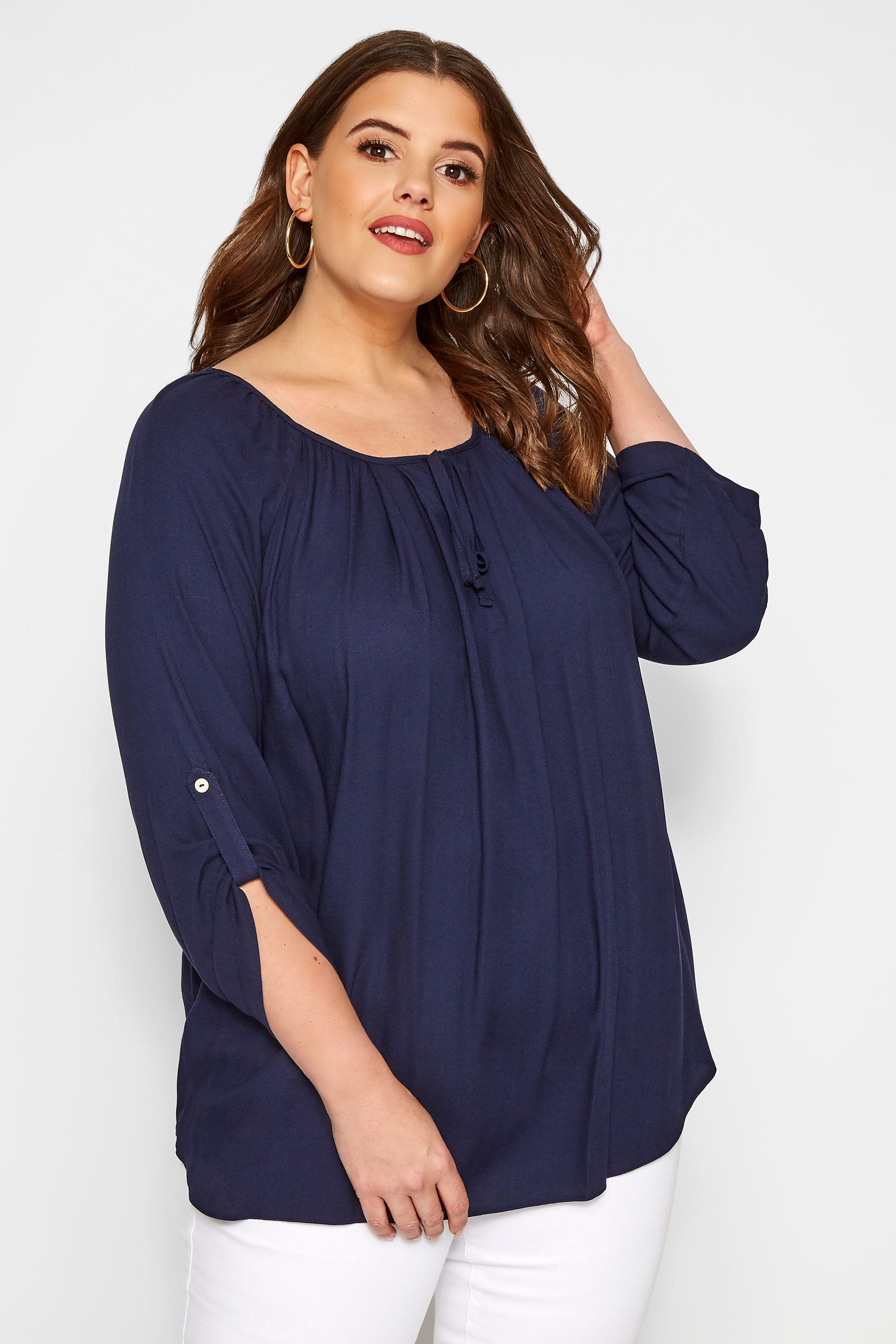 Size Up Navy Gypsy Blouse Sizes 16 To 36 Yours Clothing