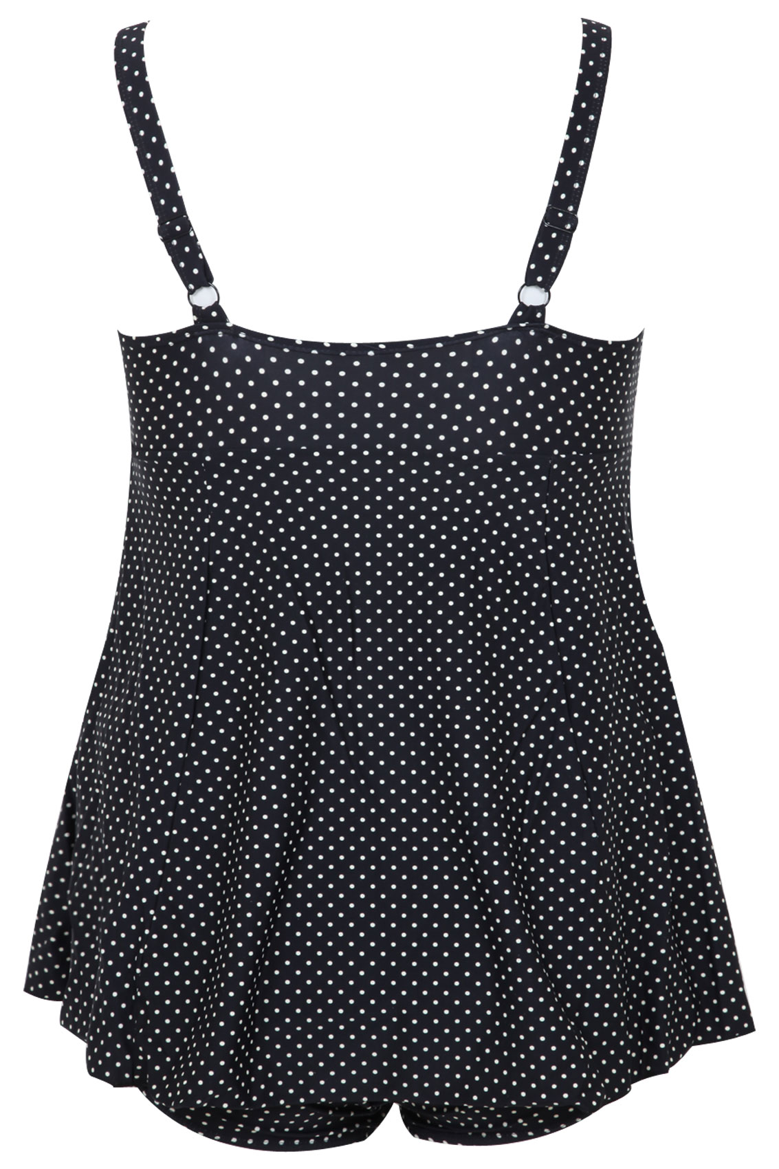 Black Polka Dot Skirted Swimsuit With Tummy Control Plus Size 16 18 20